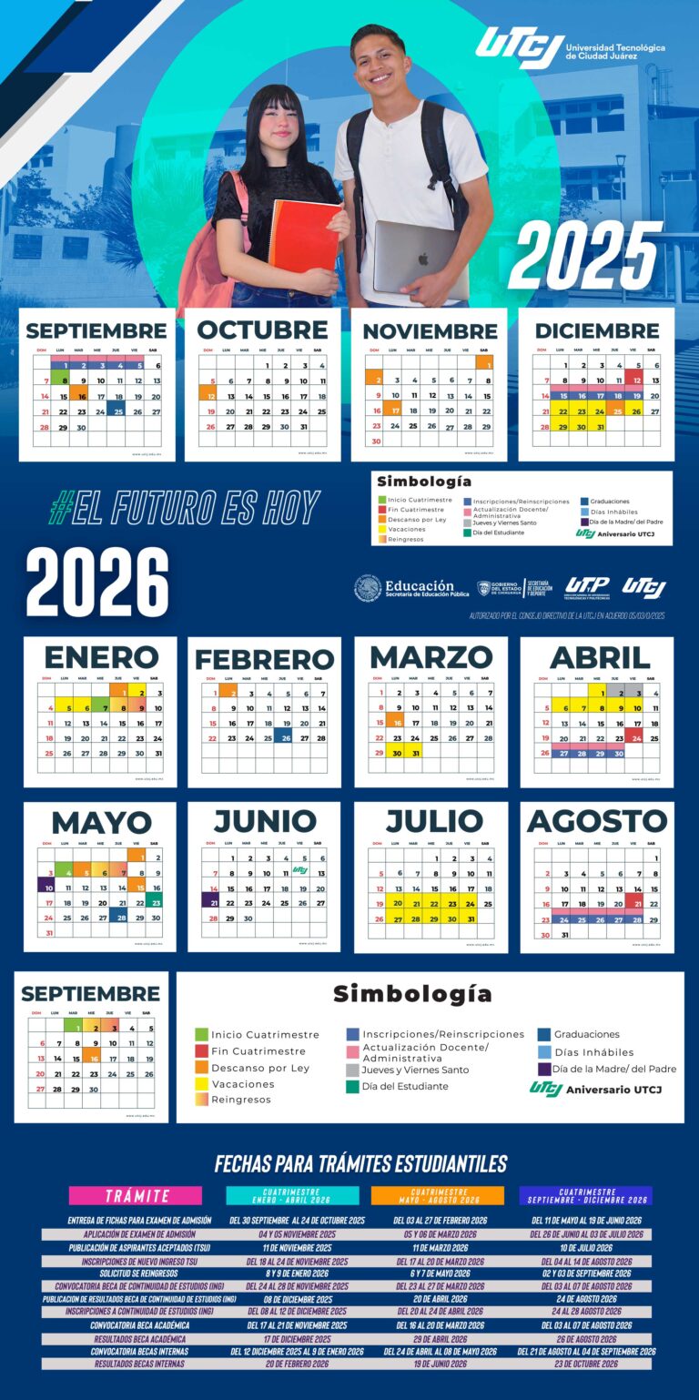 Calendario Escolar - Universidad Tecnológica de Ciudad Juárez